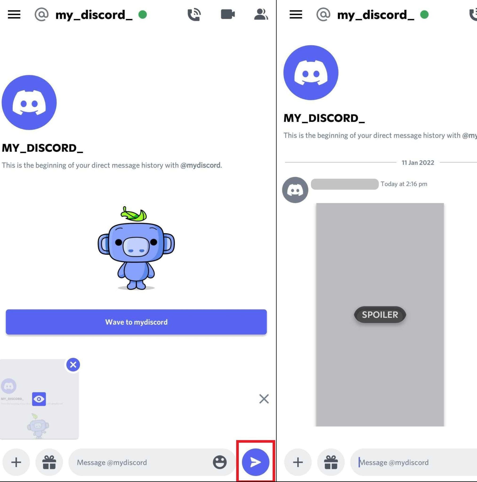 How to spoiler an image on discord mobile (iOS and Android)?